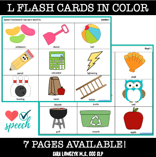Articulation L Flash Cards: All Positions, | Ambiki