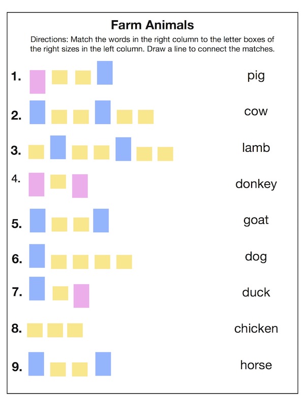 Letter Box Matching - Farm Animals | Ambiki