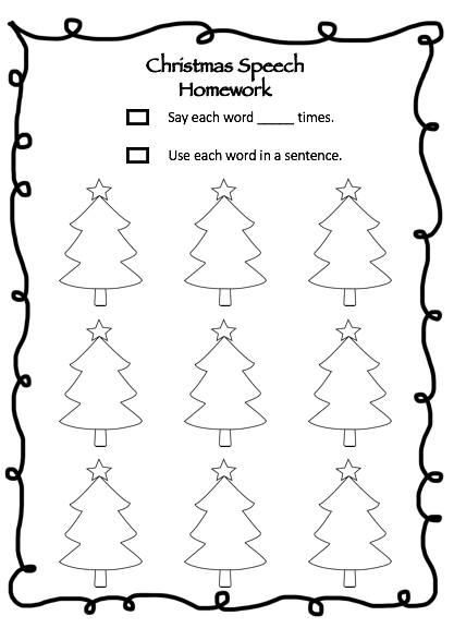 Christmas Speech Homework | Ambiki