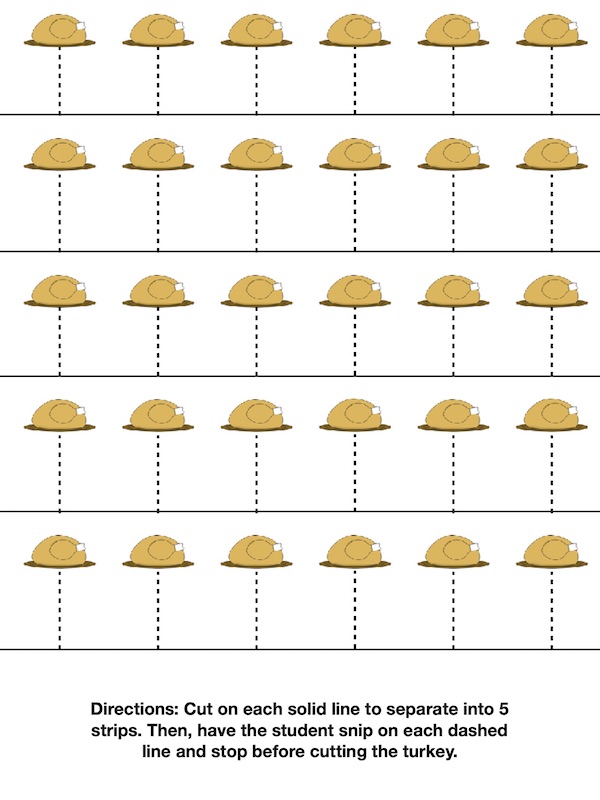 Thanksgiving Scissor Practice | Ambiki