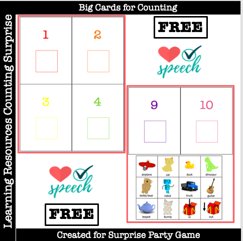 Counting Surprise Party Big Cards | Ambiki