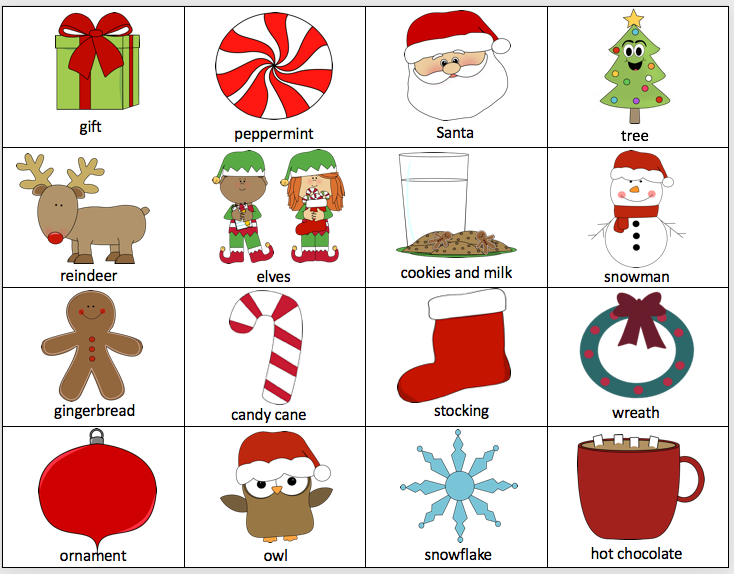 Christmas Vocabulary/Parent Handout | Ambiki