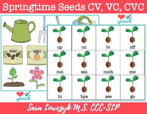 Springtime CV, VC, CVC Words For Apraxia | Ambiki
