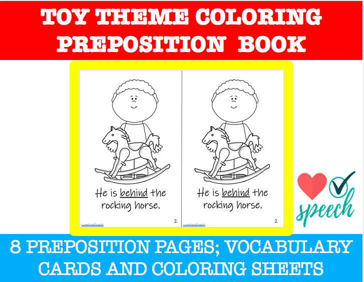 Toy Preposition Coloring Book Emergent Reader | Ambiki