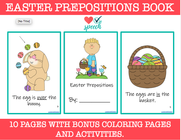 Preposition Book For Easter In Color | Ambiki