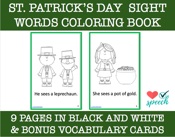 St. Patrick’s Day Sight Word Emergent Reader Coloring Book